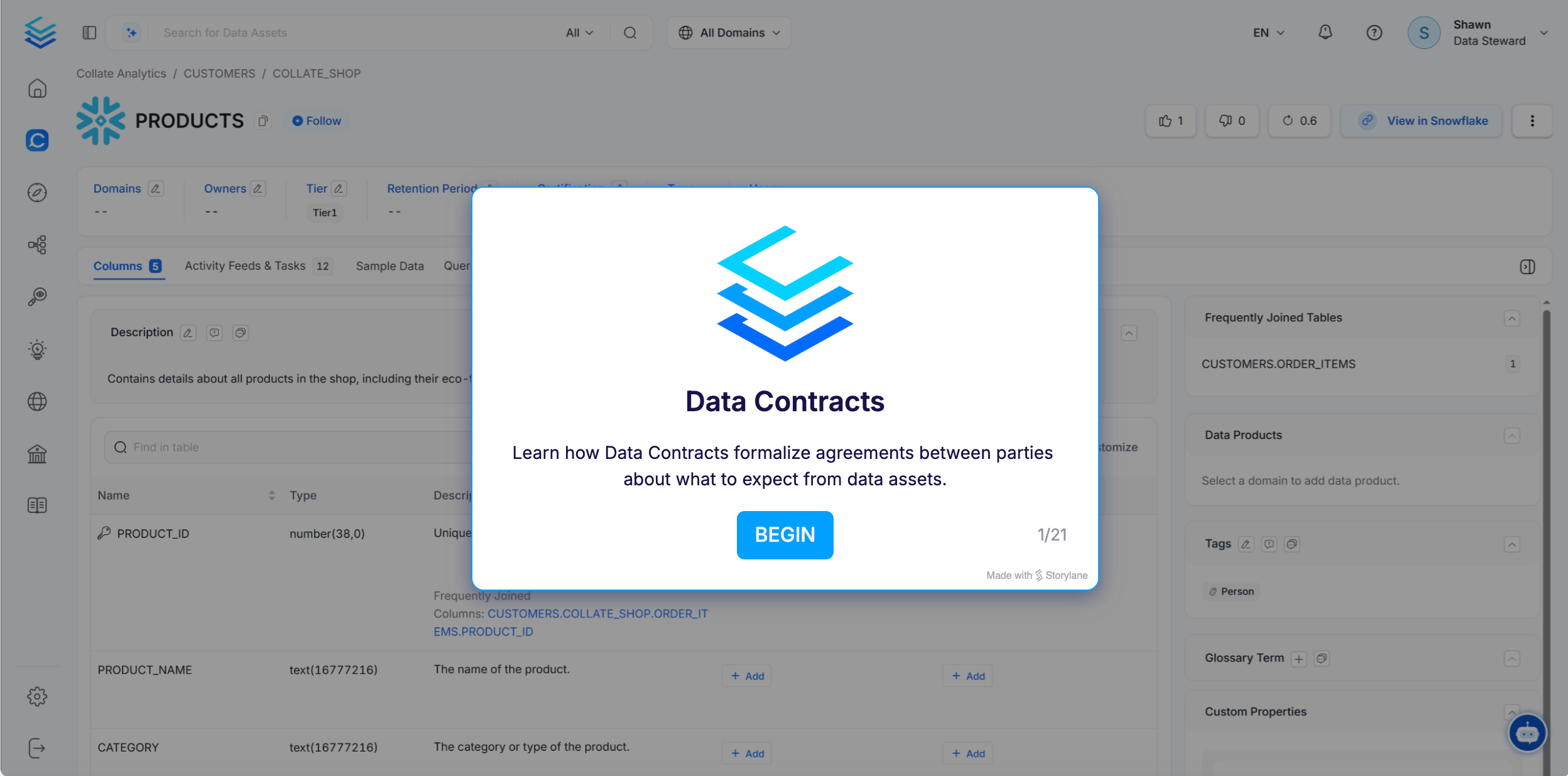 Interactive Product Demo - Data Contracts | Collate Learning Center